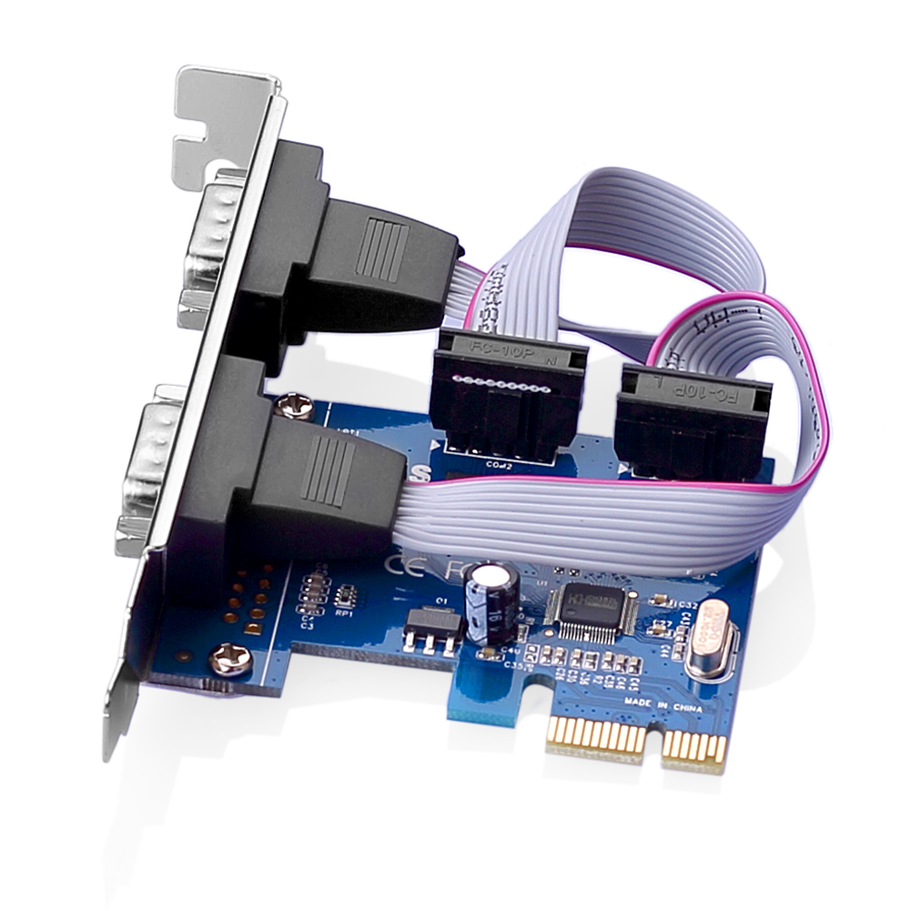 2 Port RS-232 COM Serial Port to PCI-E PCI Express Card Adapter WCH ...