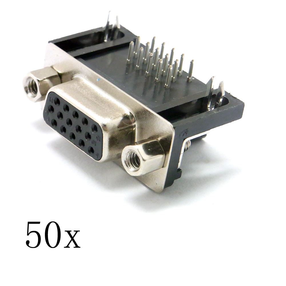 DB15 15 Pin Right Angle PCB Mounting D Connector Female Socket (pack of ...