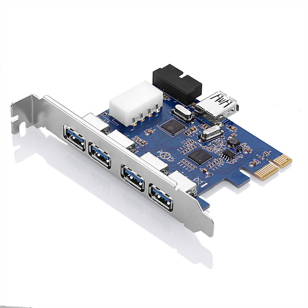 USB3.0 7Port PCI Express Card (5 USB3.0 Ports & Internal USB3.0 20PIN ...